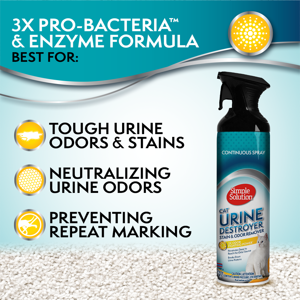 Cat Urine Destroyer Stain and Odor Remover | Simple Solution